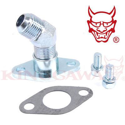 Turbo Oil Return Flange Kit TOYOTA 1JZ-GTE Block Side - 8AN 45 Degree ...